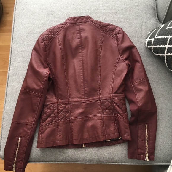 Black Rivet | Jackets & Coats | Red Faux Leather Jacket | Poshmark